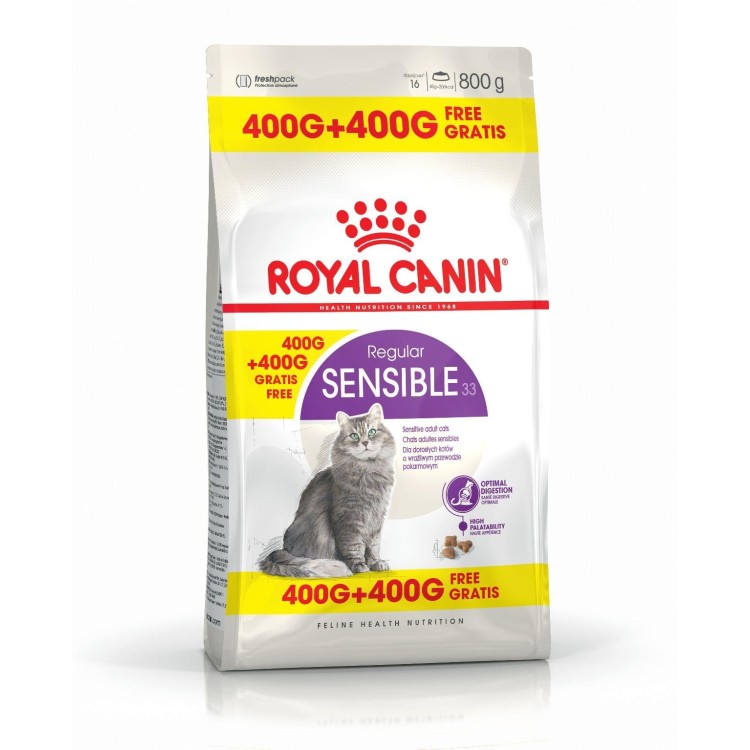 Royal Canin Feline Sensible 400 g + 400 g CADOU: 18,67 RON - PetMart ...