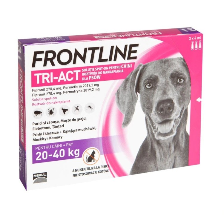 Frontline Tri-Act L (20-40 kg) - 3 Pipete Antiparazitare: 119,07 RON ...