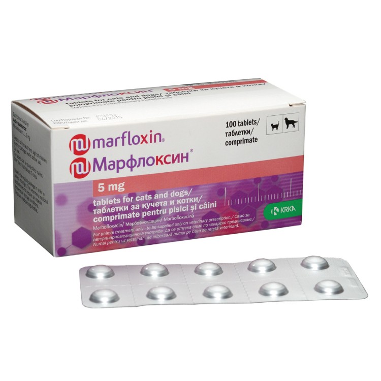 Marfloxin 5 mg, 10 tablete: 26,79 RON - PetMart PetShop