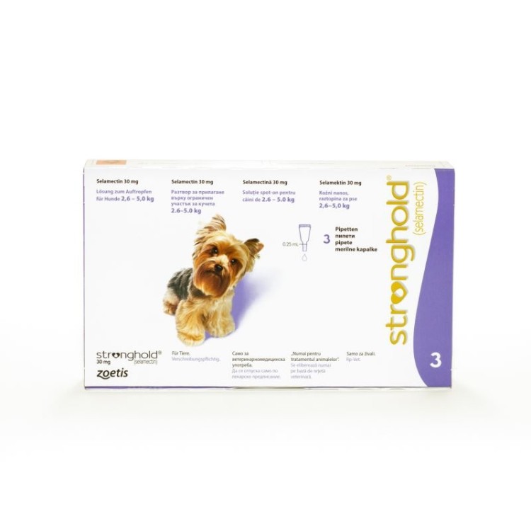 Stronghold Caine 30 mg (2.6 - 5 kg), 3 pipete: 111,50 RON - PetMart PetShop